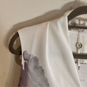 Ted Baker | Dresses | Ted Baker Sz 4 White Pastel Floral Below Knee ...